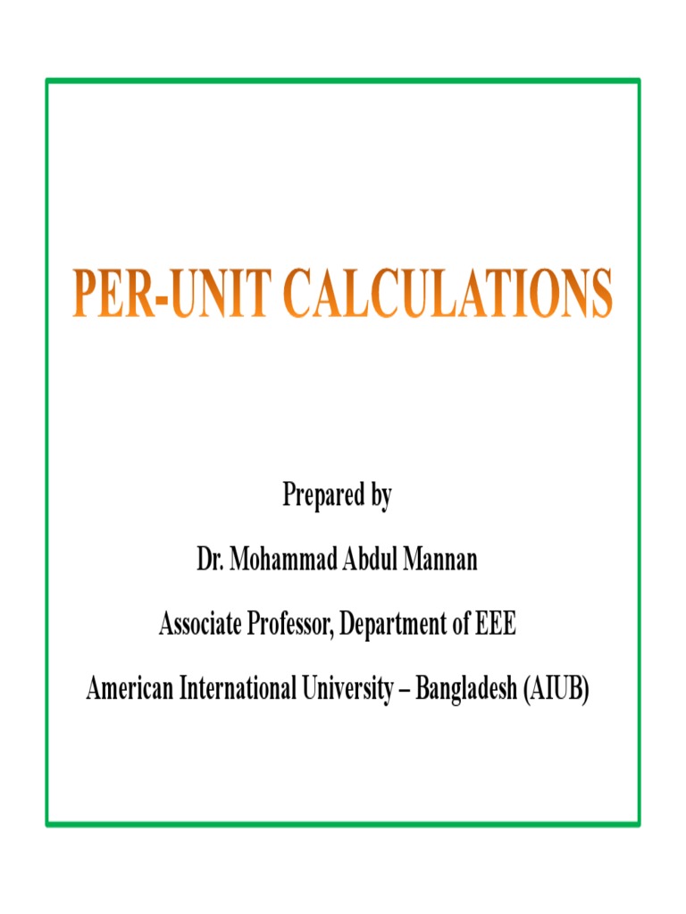 02M PU Calculations | PDF | Transformer | Electrical Components