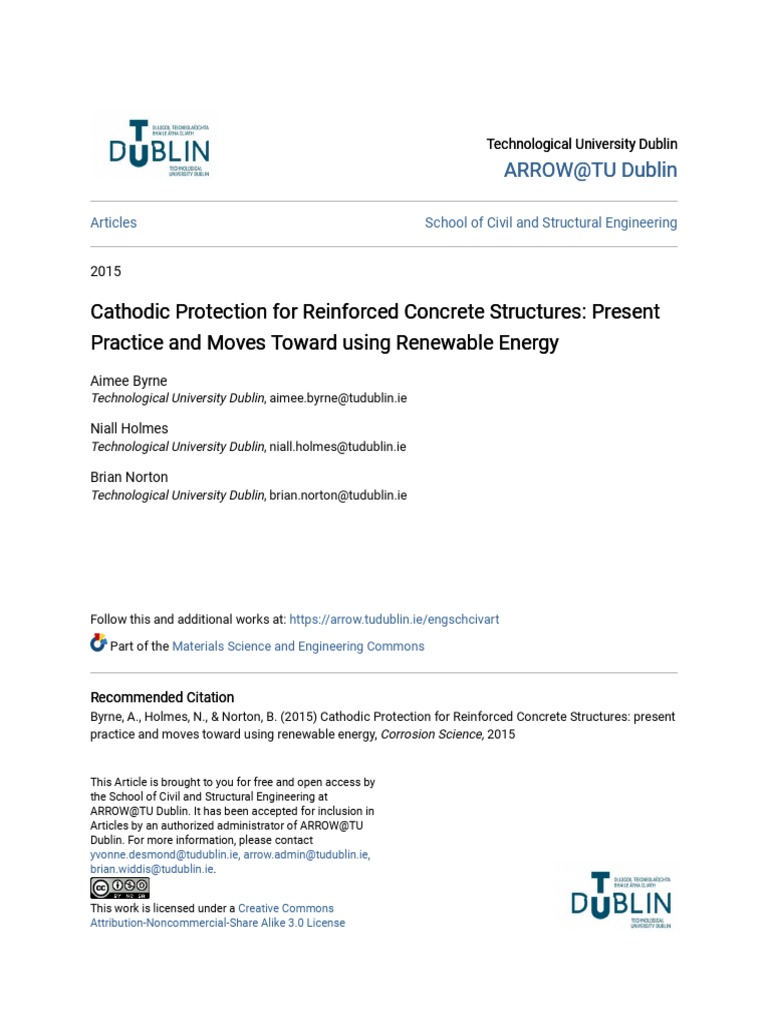 Cathodic Protection For Reinforced Concrete Structures - Present P ...