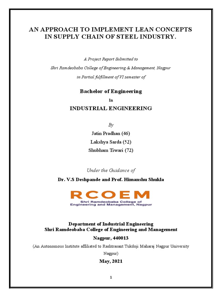 An Approach To Implement Lean Concepts in Supply Chain of Steel ...