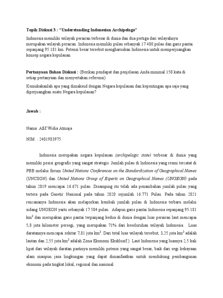 Topik Diskusi 3 Understanding Indonesian Archipelago | PDF