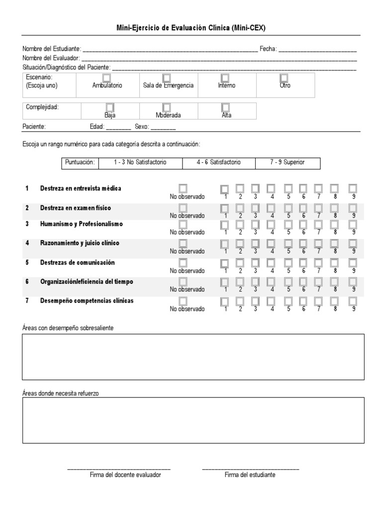 Mini-Clinical Evaluation Exercise (Mini-CEX) | PDF