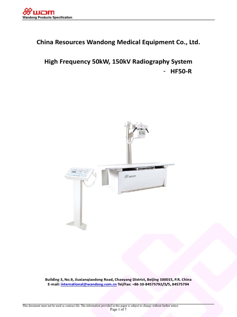 China Resources Wandong Medical Equipment Co., Ltd. High Frequency 50kW ...