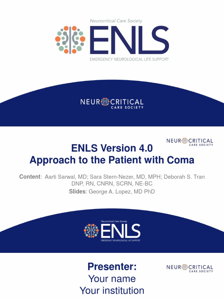 1c - Approach To Comatose Patients (Slides) | PDF | Coma | Brainstem