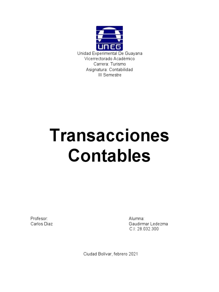 Definición de Transacciones Contables | PDF | Empresas | Contabilidad