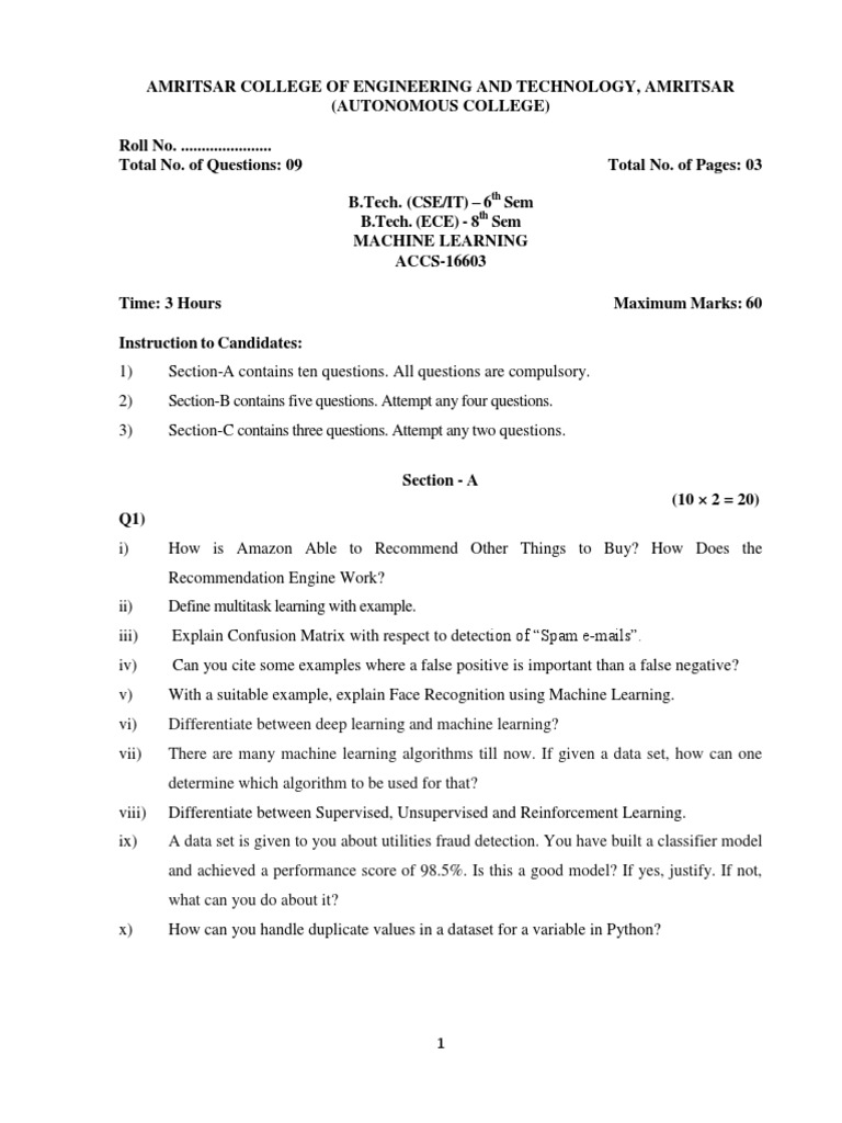 Machine Learning Notes Btech | PDF | Machine Learning | Statistical ...