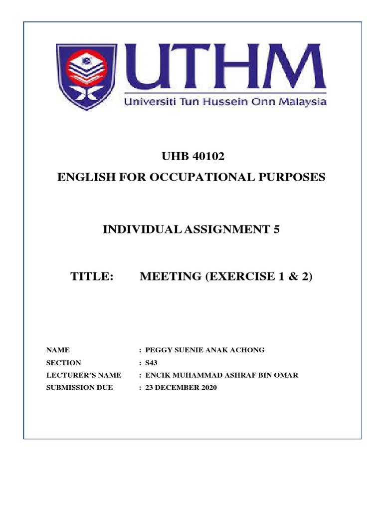 UHB 40102 English For Occupational Purposes | PDF | Science | Science ...