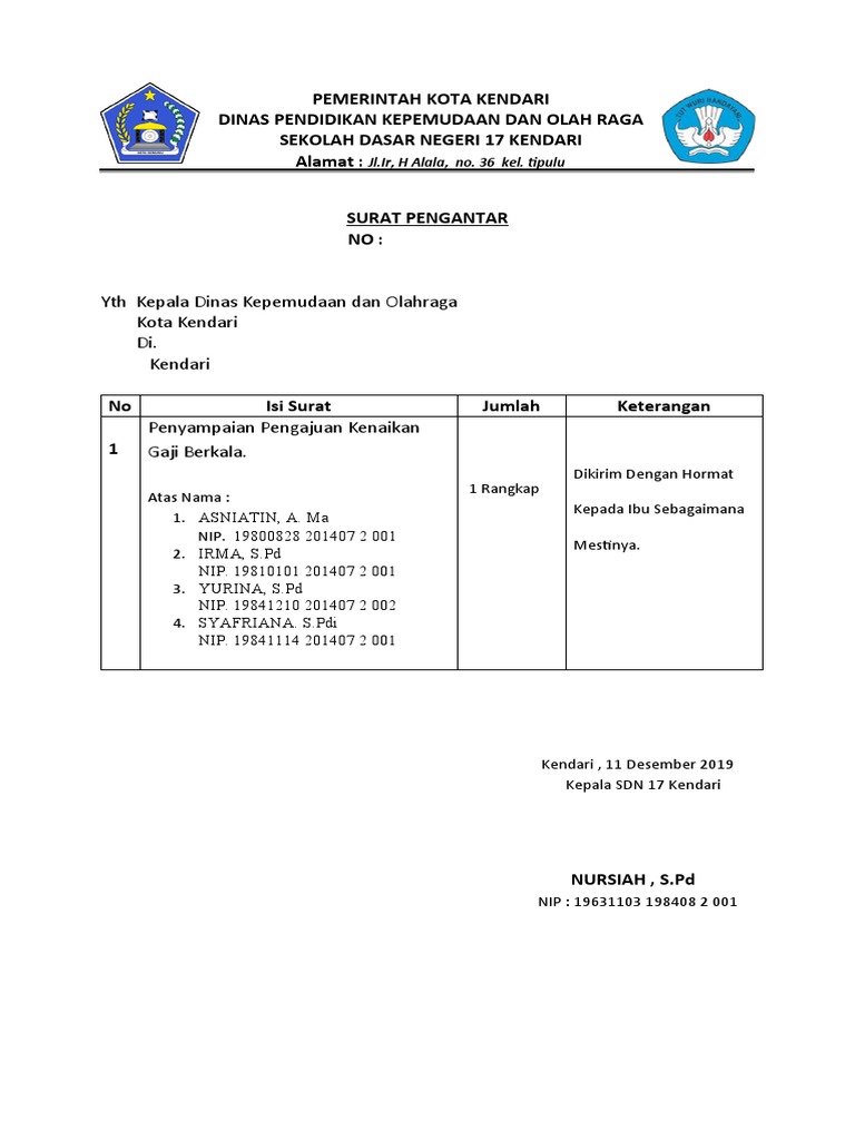 Surat Pengantar KGB | PDF