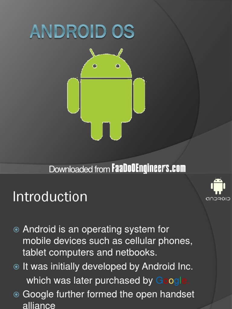 android-PPT-Intro | Android (Operating System) | Adobe Flash