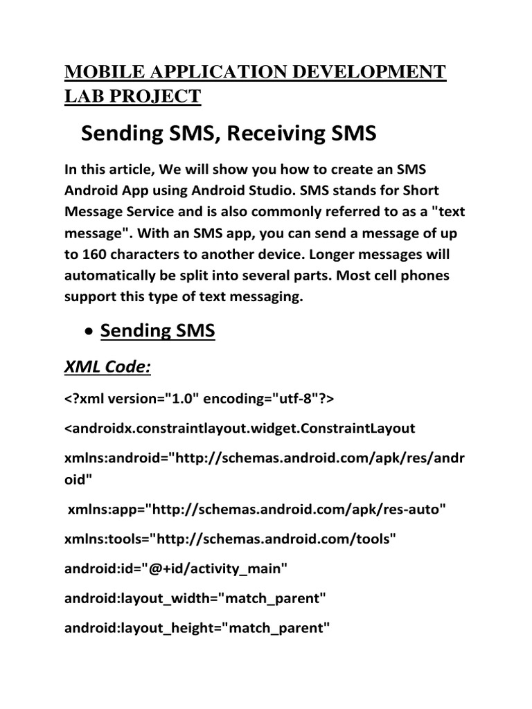 Mobile Application Development Lab Project | PDF | Android (Operating ...