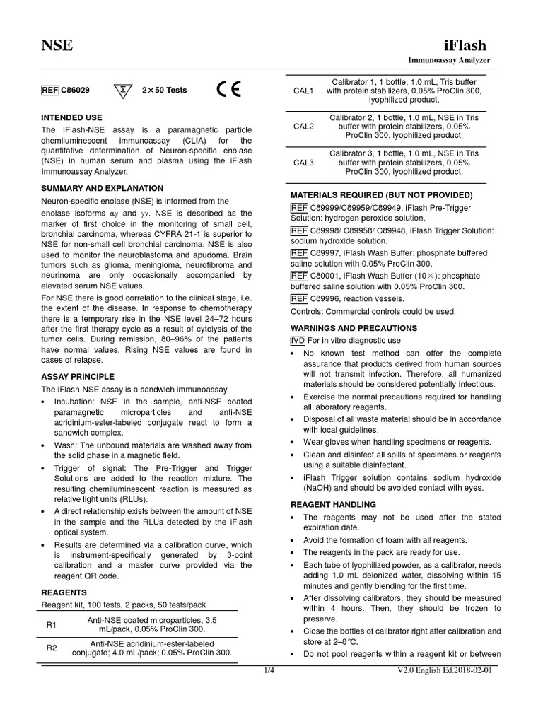 Nse Iflash | Download Free PDF | Assay | Sensitivity And Specificity