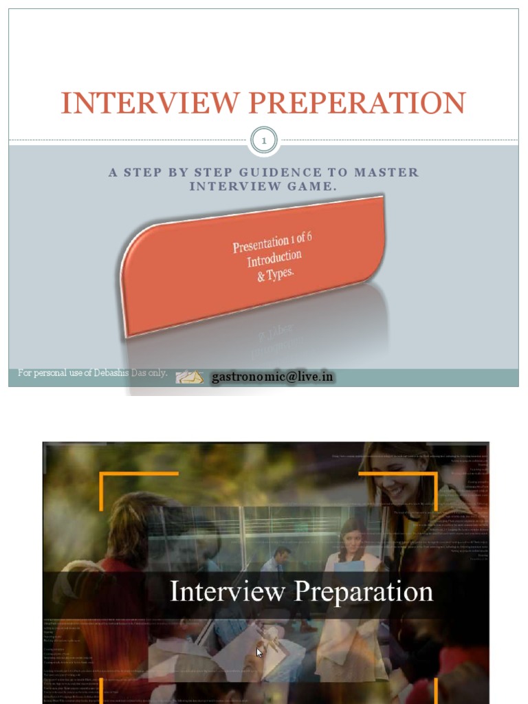 Interview Preperation A Step By Step Guidence To Master Interview Game Pdf Audition Interview
