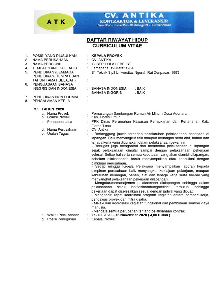 Referensi Kerja Tenaga | PDF