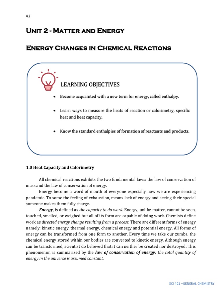 Lecture 3 Energy Changes in Chemical Reactions-1-17 | PDF | Enthalpy ...