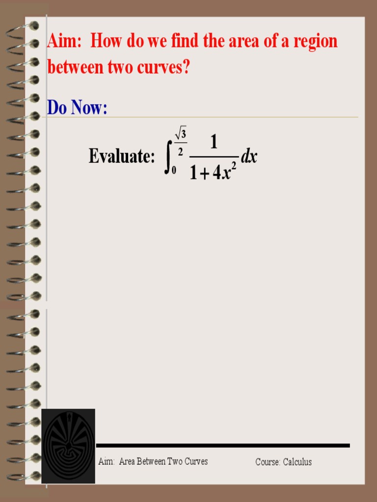 61 Finding Area Between 2 Curves B | PDF | Trigonometric Functions | Area