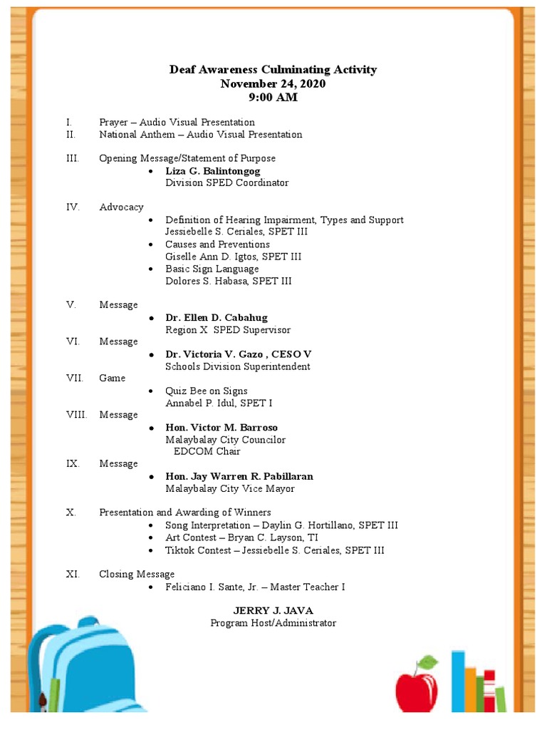 Deaf Awareness Culminating Activity | PDF