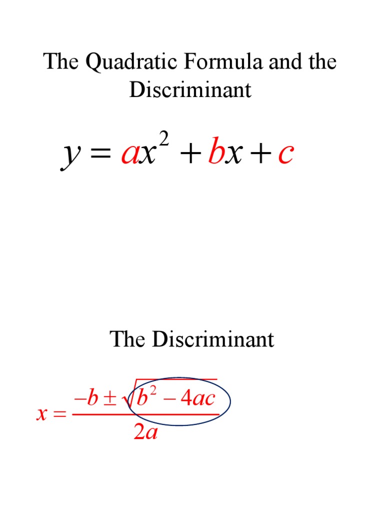 Discriminant b2 4ac | PDF | Quadratic Equation | Number Theory