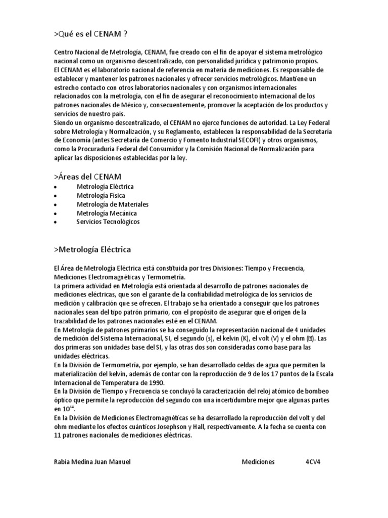 Qué Es El CENAM | PDF | Metrología | Medición