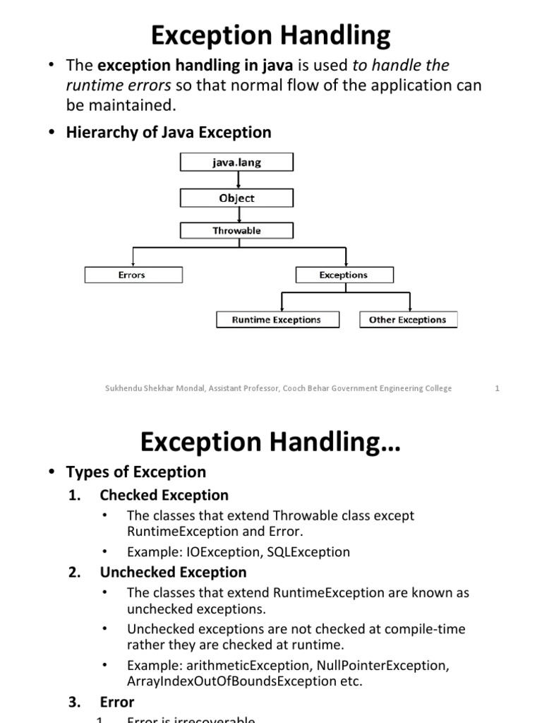 Java Exception Handling Explained | PDF | Class (Computer Programming ...