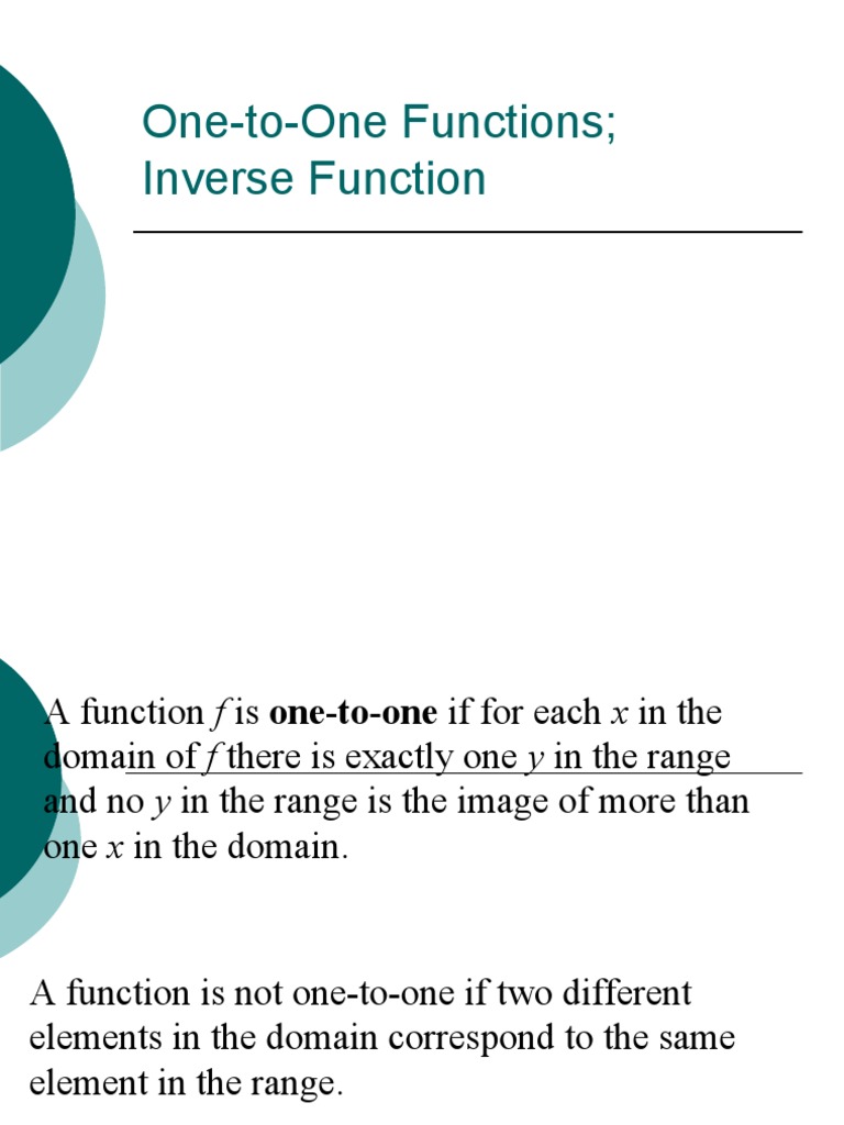 One-One Functions & Inverse | PDF | Function (Mathematics) | Analysis