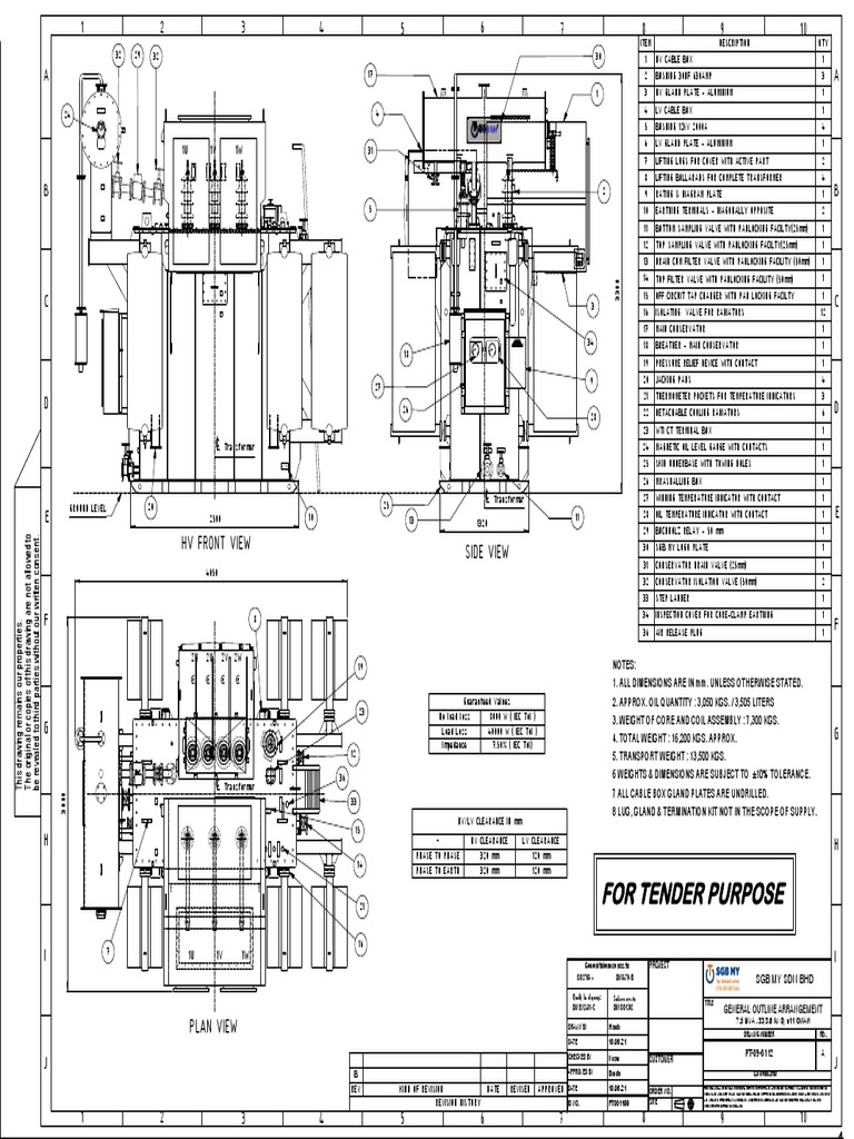 Bill of Materials for Power Transformer Components | PDF | Transformer ...