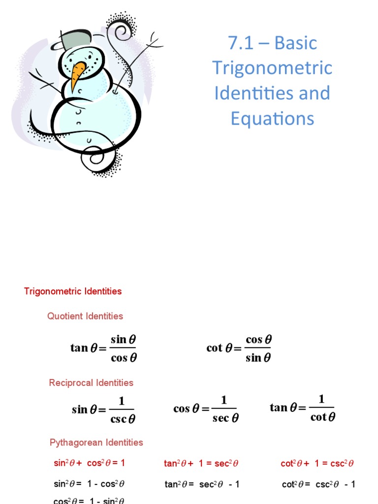 Proofing Basic Trig Identities | PDF | Trigonometric Functions | Sine