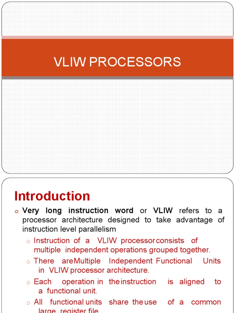 Vliw Processors | PDF | Central Processing Unit | Parallel Computing