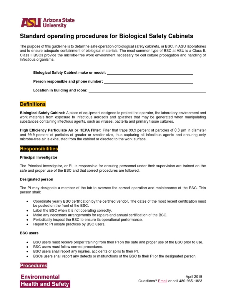 Sop BSC | PDF | Safety | Nature