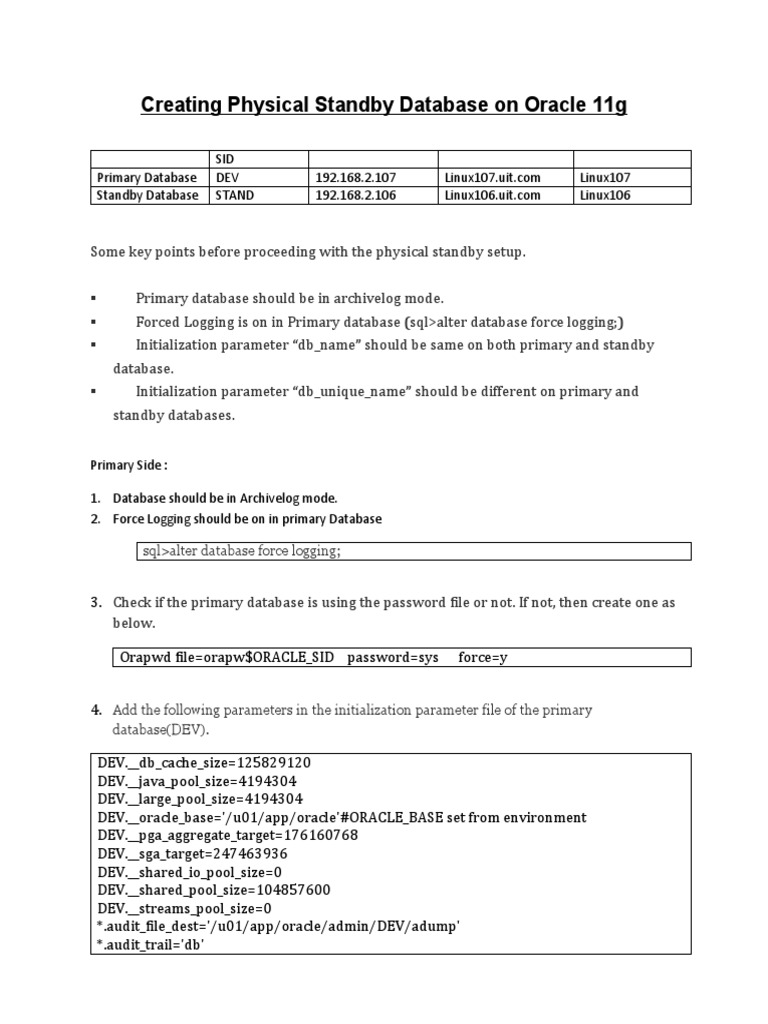 Active DataGuard 11g | PDF | Oracle Database | Databases