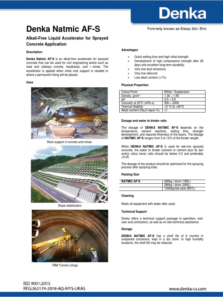 Denka Natmic AFS | PDF | Concrete | Cement