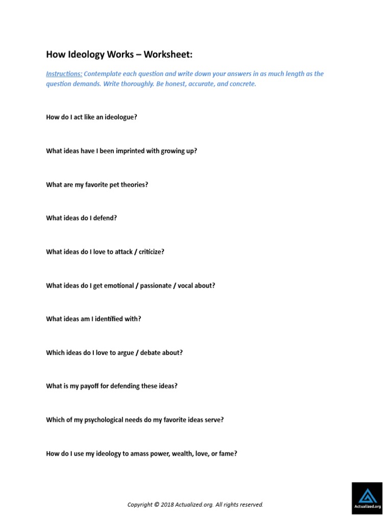 How Ideology Works - Worksheet | PDF
