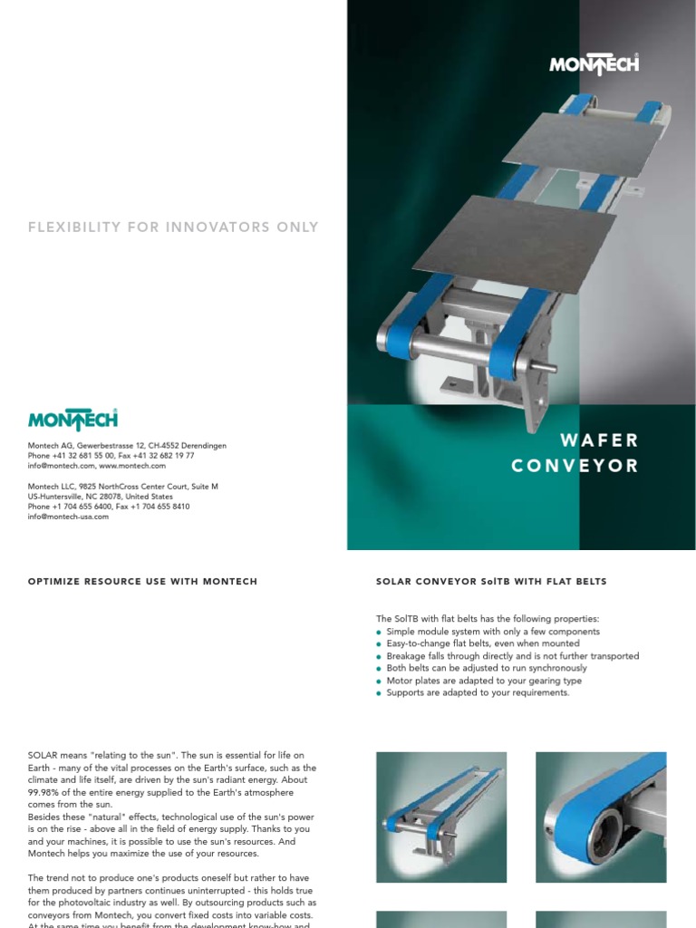 MONTECH-Wafer Conveyor | PDF | Belt (Mechanical) | Photovoltaics
