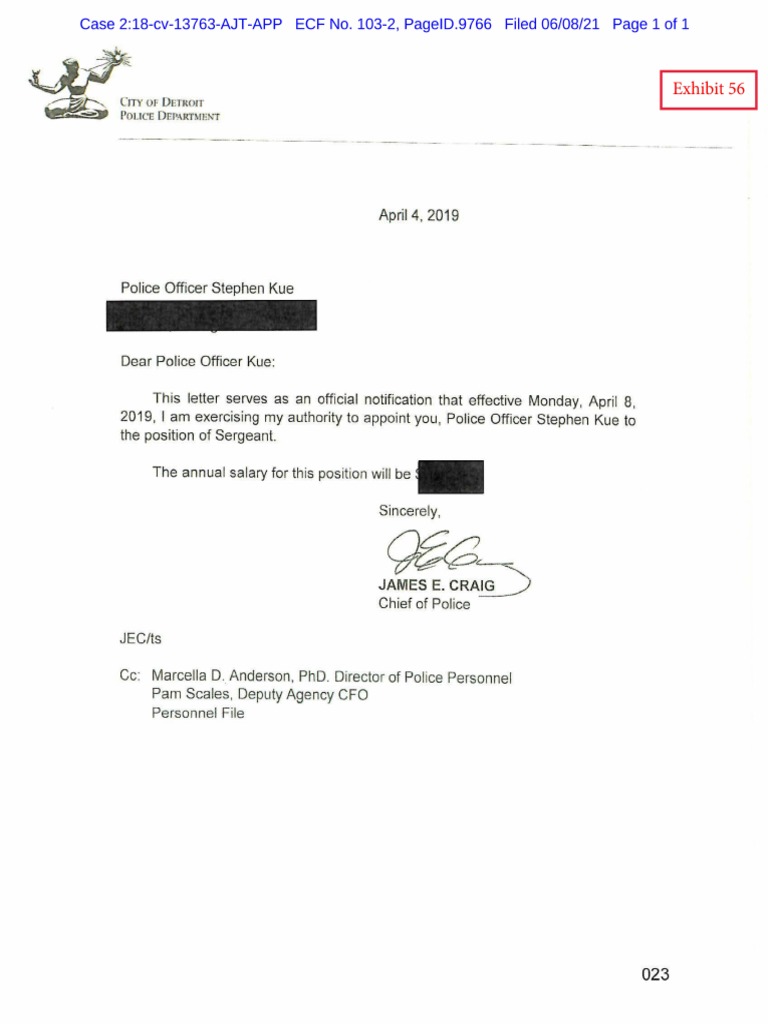 Promotion Letter For Stephen Kue | PDF