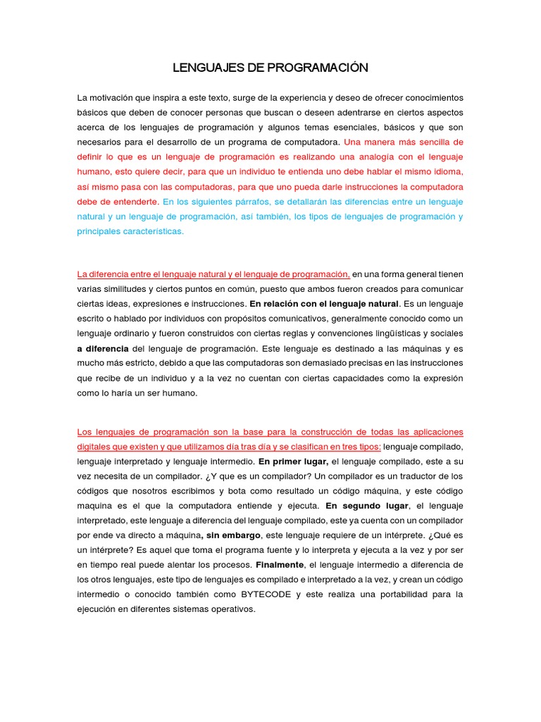 Lenguajes de Programacion | PDF | Lenguaje de programación | Compilador