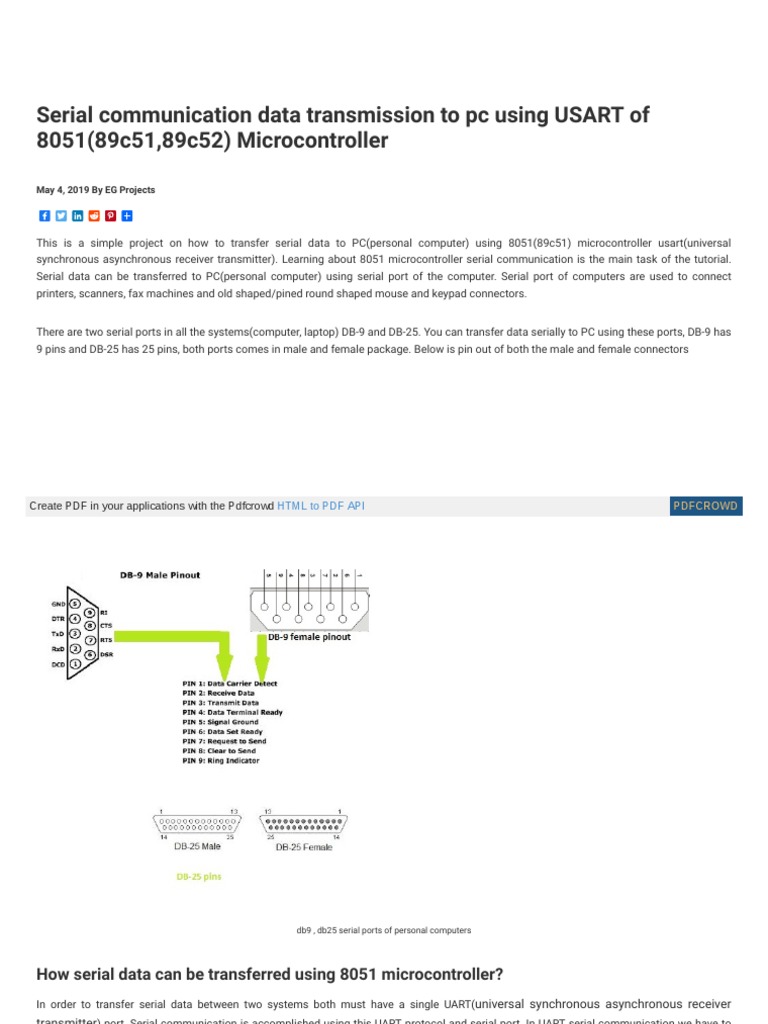 Serial Communication Data Transmission To PC Using USART of 8051 (89c51 ...