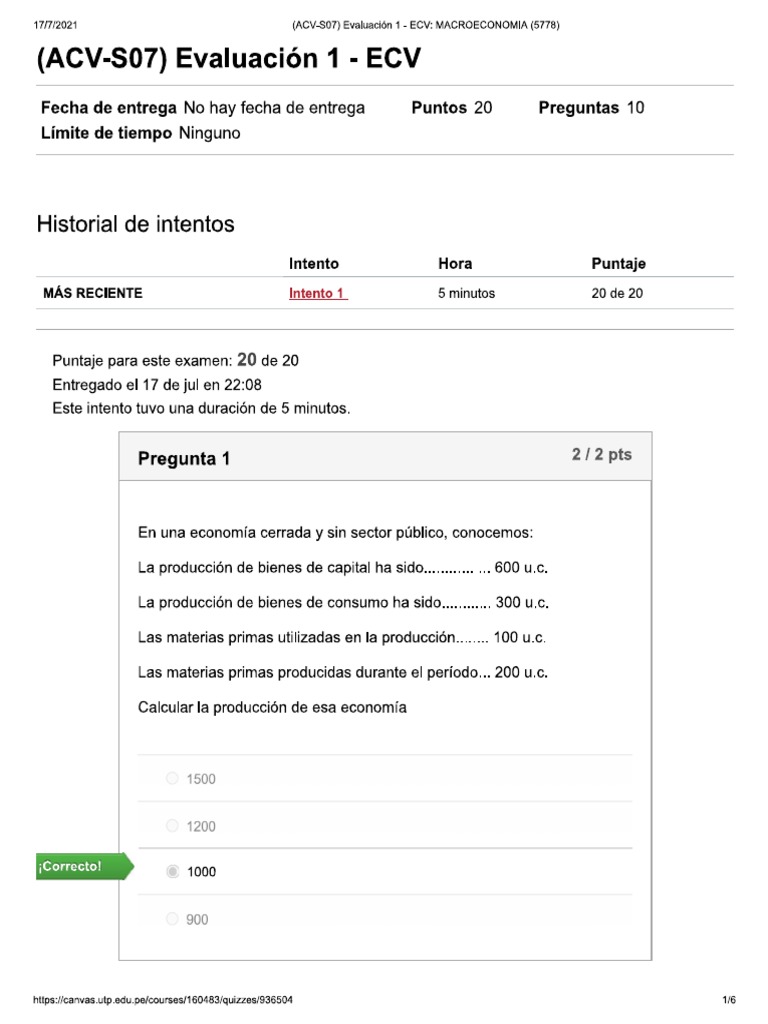 (Acv-S07) Evaluación 1 - Ecv - Macroeconomia (5778) | PDF