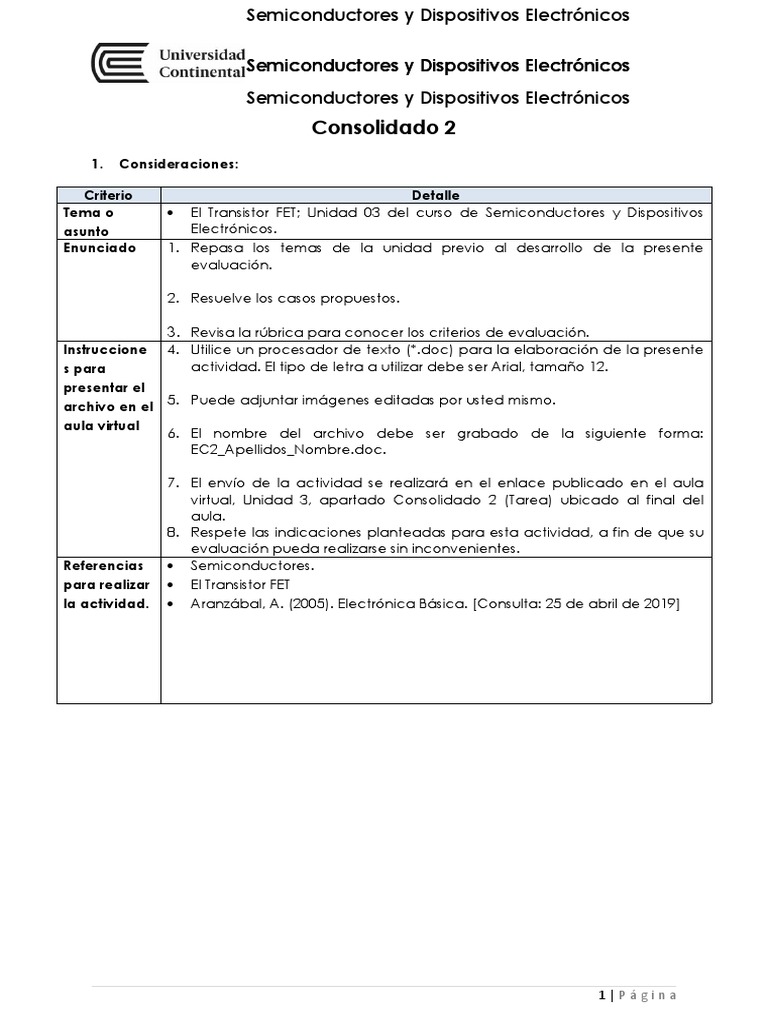 EC2 Consolidado 02 Prueba Mixta | PDF | Transistor de efecto de campo | Transistor