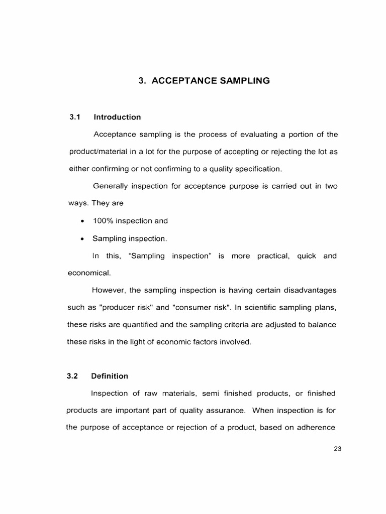 Acceptance Sampling | PDF | Sampling (Statistics) | Risk