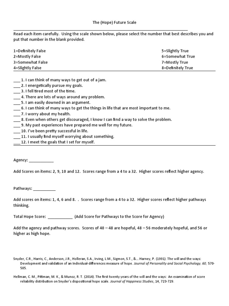 The Hope Scale | PDF