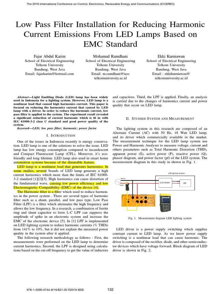 Low Pass Filter Installation For Reducing Harmonic Current Emissions ...