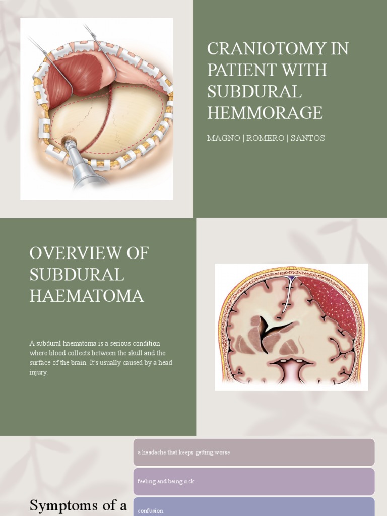 Overview of Craniotomy Procedure for Removal of Subdural Hematoma | PDF ...