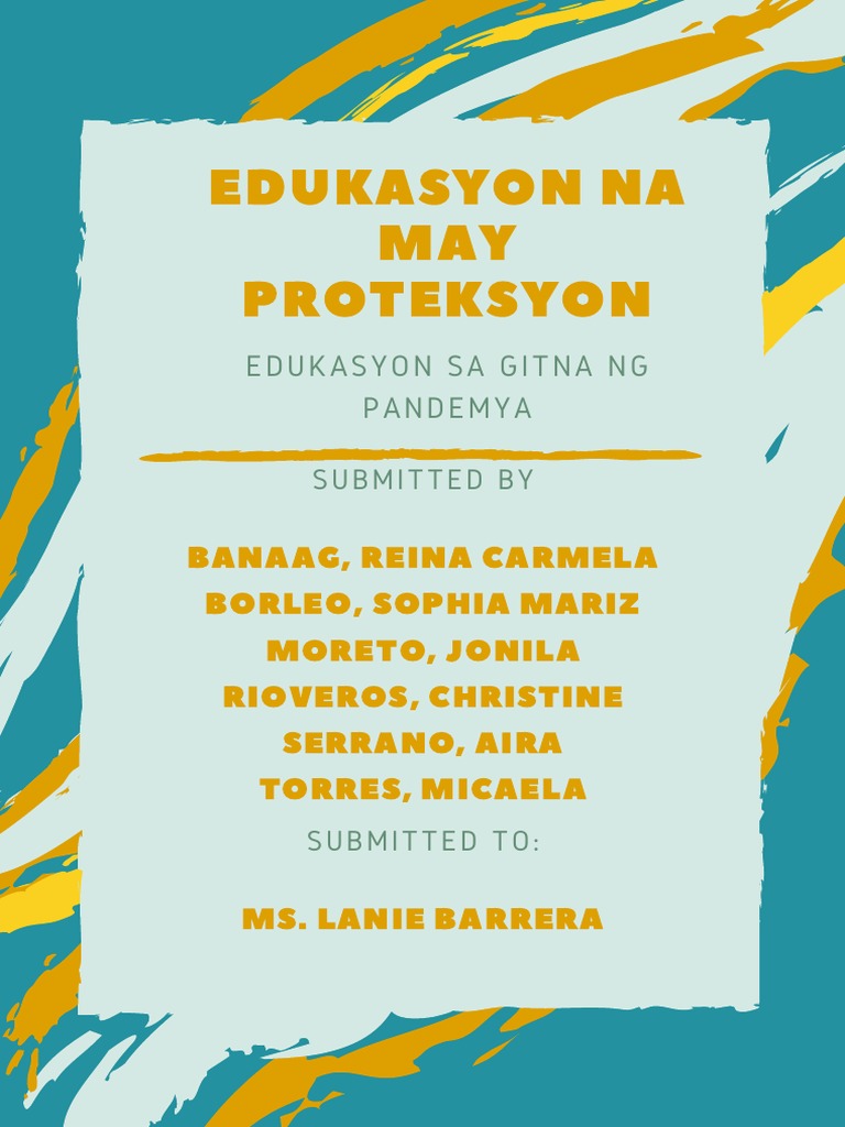 Edukasyon Na MAY Proteksyon: Edukasyon Sa Gitna NG Pandemya | PDF | Psychology | Psychological ...
