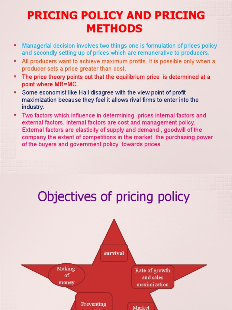 Pricing Policy and Methods Overview | PDF | Pricing | Profit (Economics)