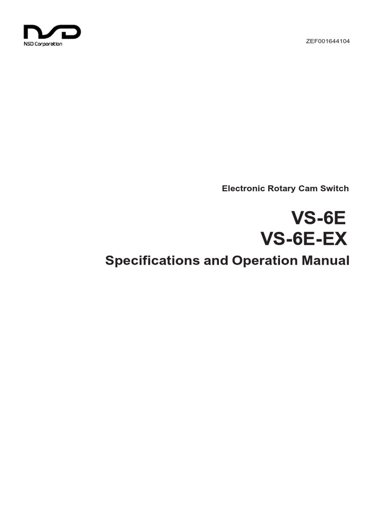 VS-6E VS-6E-EX: Specifications and Operation Manual | PDF | Switch ...