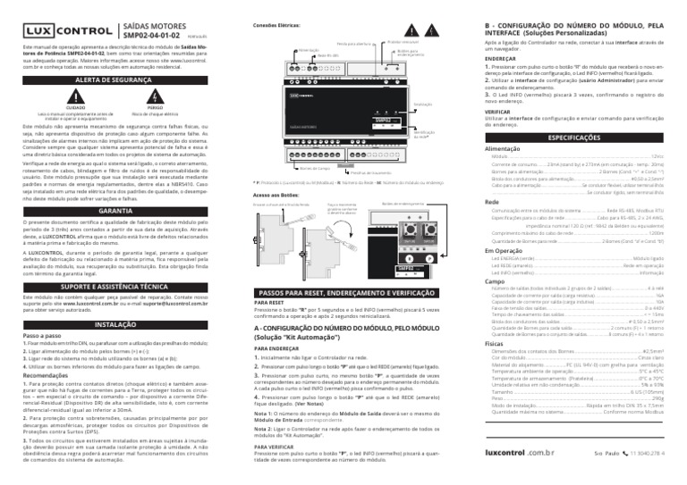 Lux Control - Saída-Motor-SMP02-04-01-02-FICHA-TECNICA | PDF | Rede de ...