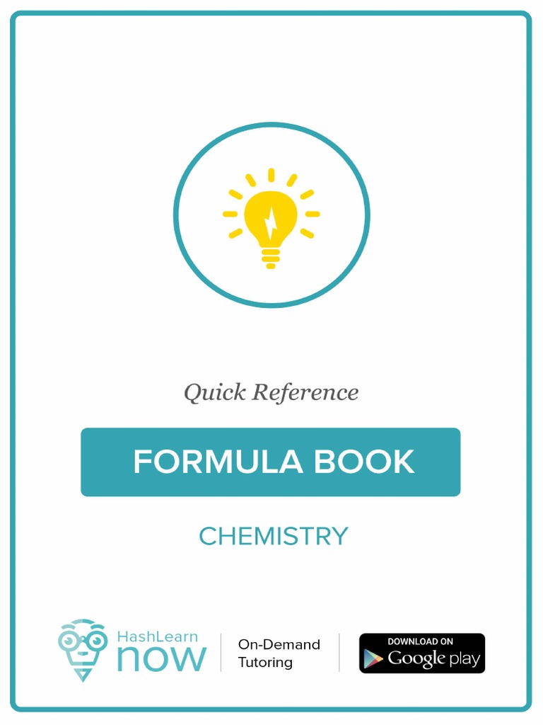 Chemistry Formula Booklet - Hashlearn | PDF