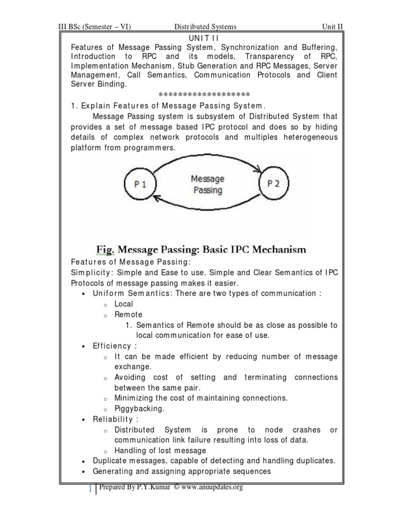Distributed UNIT 2 | PDF | Message Passing | Client–Server Model