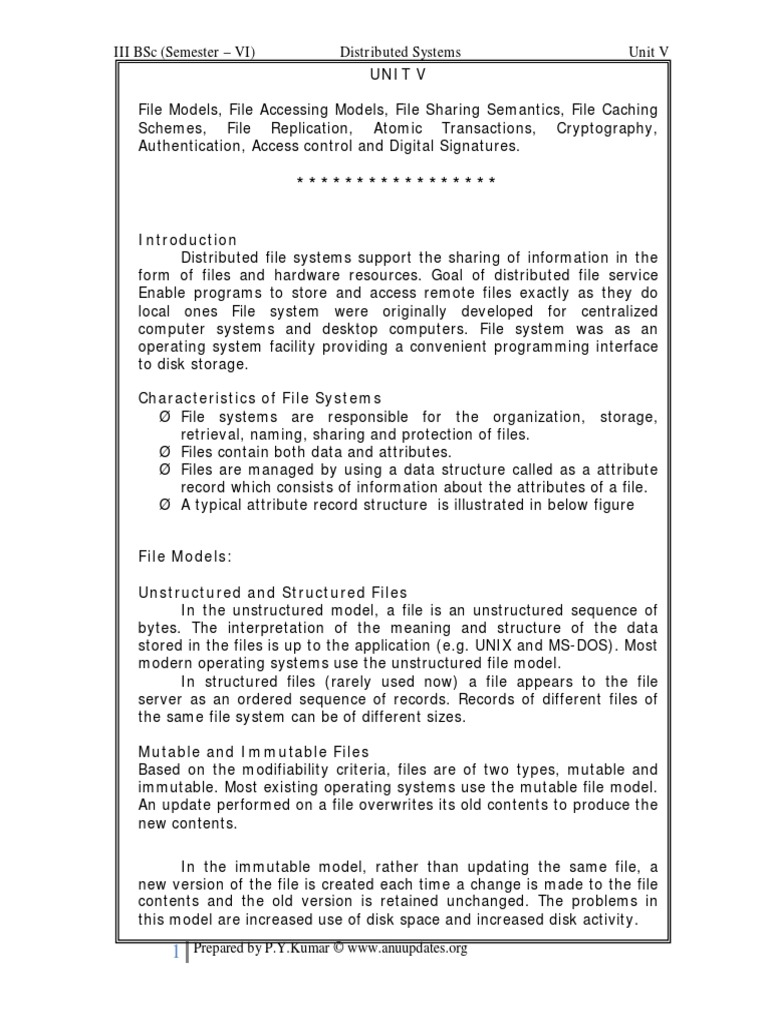 Distributed UNIT 5 | PDF | Cache (Computing) | Cryptography