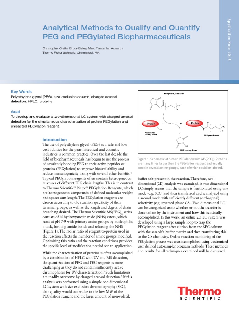 PEGylation Analysis via Two-Dimensional LC | PDF | Chromatography ...