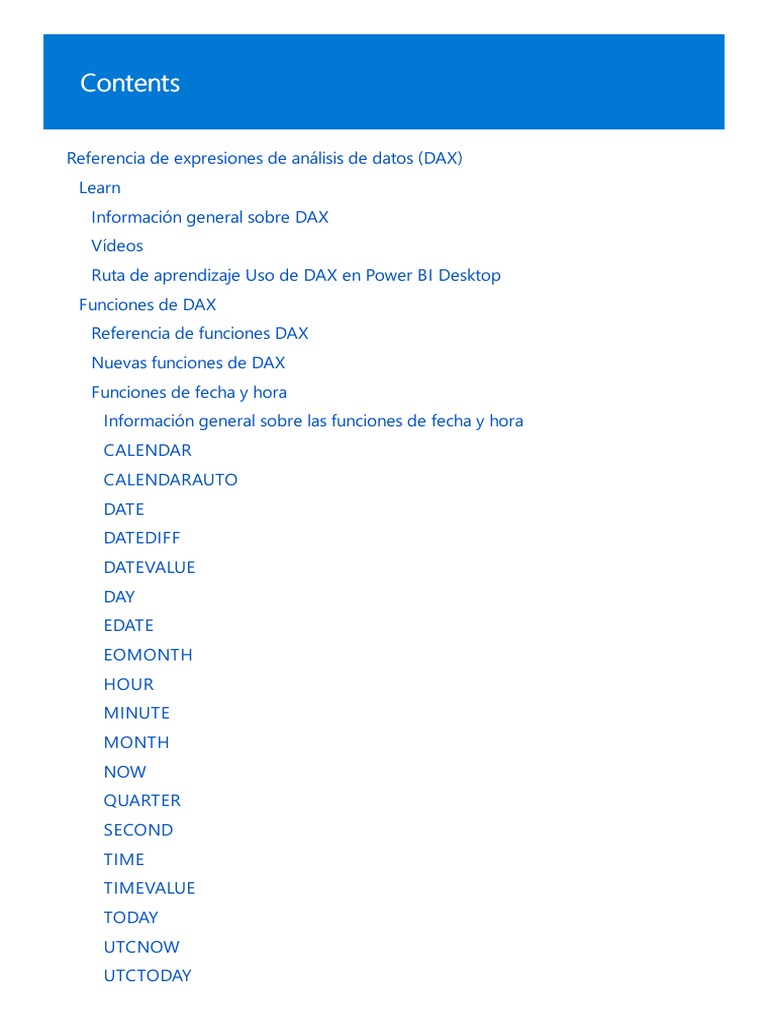 Guía de Funciones DAX | PDF | Microsoft Excel | Función (Matemáticas)