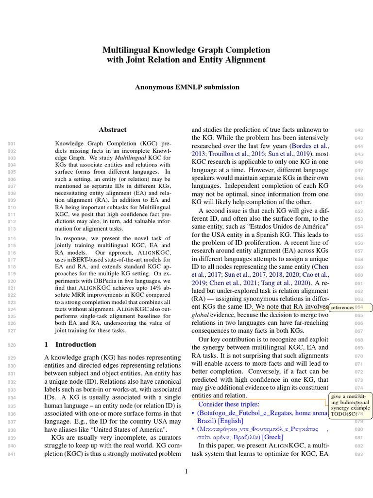 Multilingual Knowledge Graph Completion With Joint Relation and Entity Alignment | PDF | If And ...
